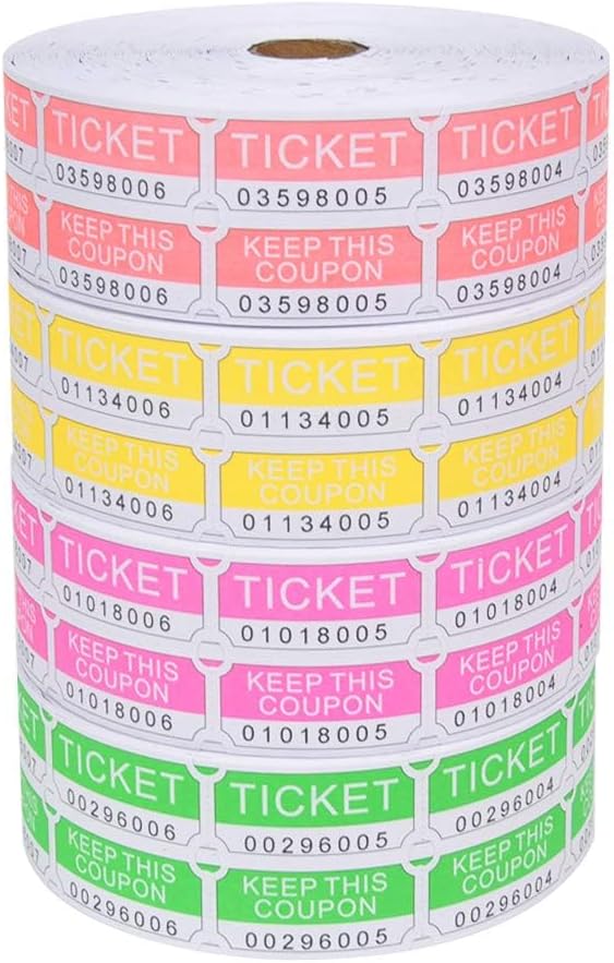 Amazon.com : Raffle Tickets 4th of July Party Double Roll 50 50 Style ...