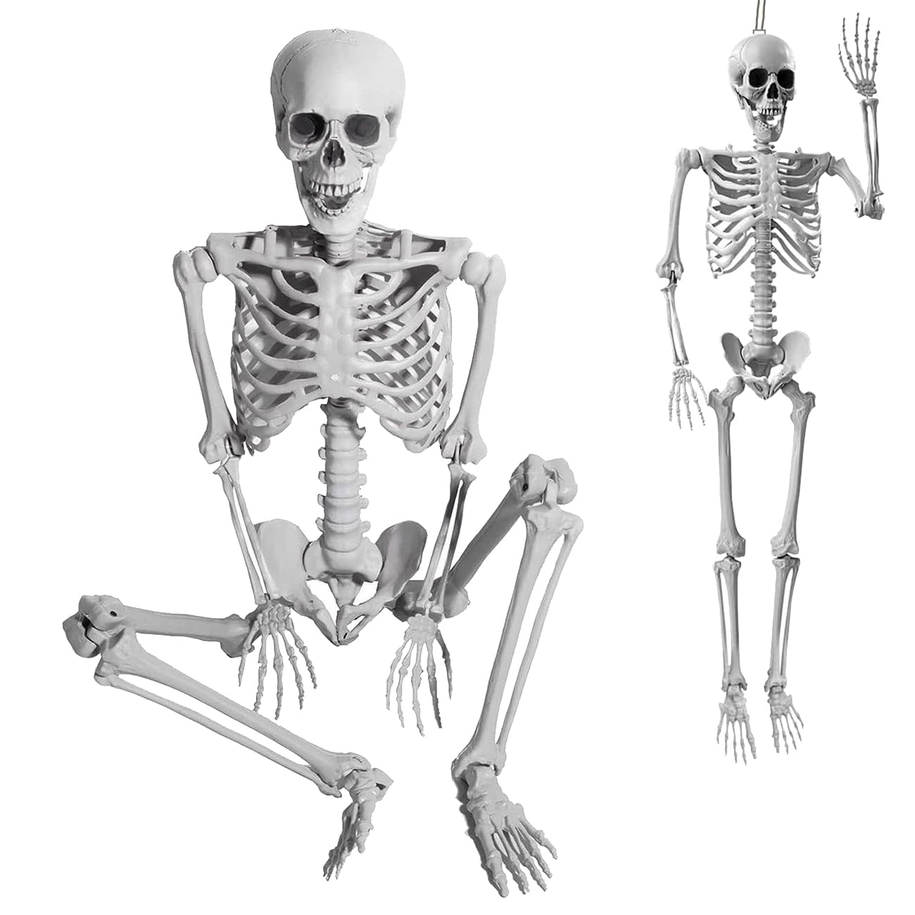 Amazon.com : 5.5Ft Halloween Skeleton Life Size - Full Body Realistic ...