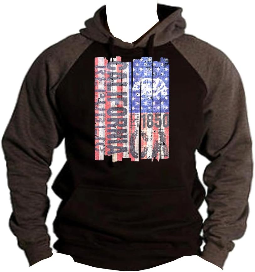 Amazon.com: Interstate Apparel Inc US California Flag Men's Hoodie ...