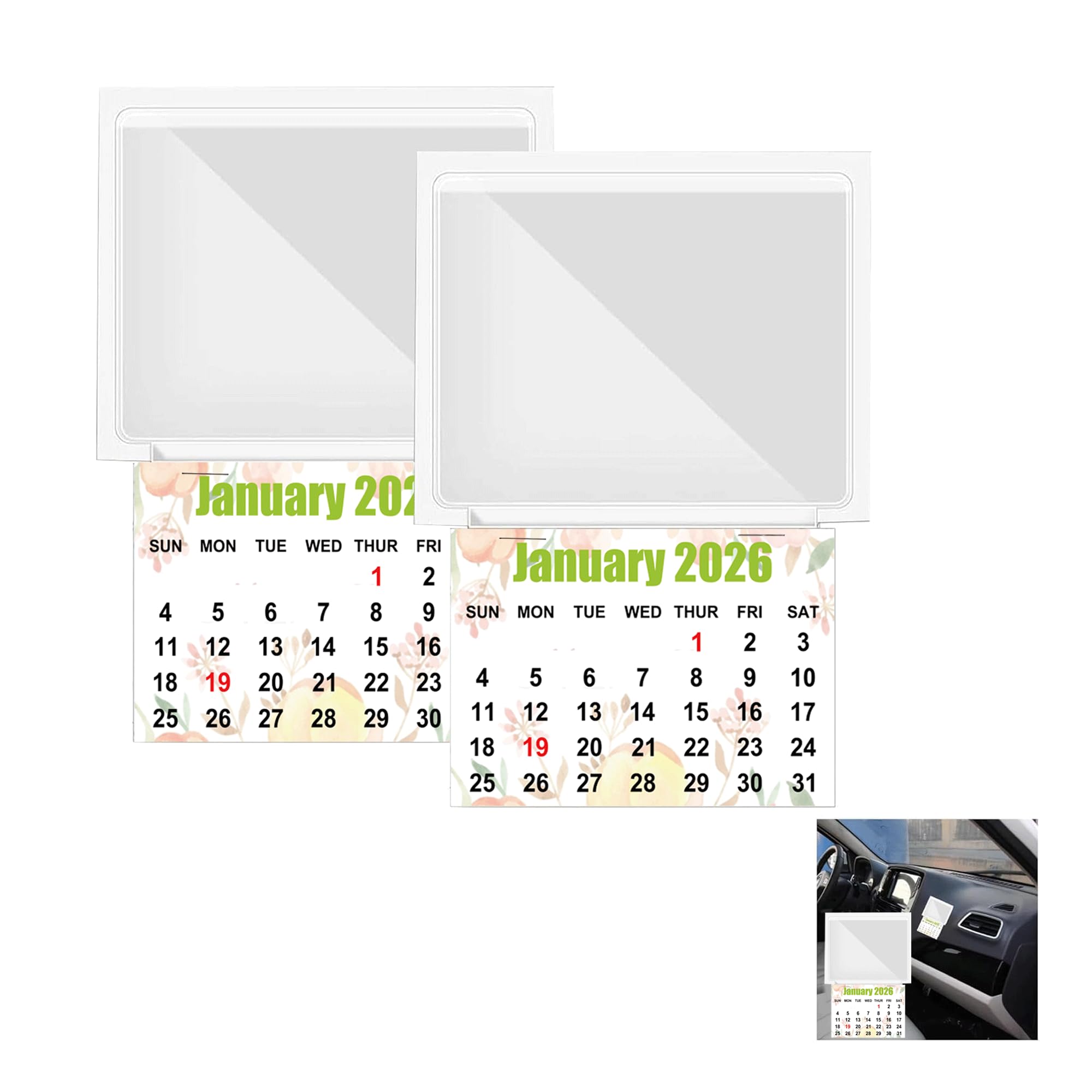 Snapklik.com : 2026 Peel And Stick Calendar 2-in-1 Car Calendar Wall ...