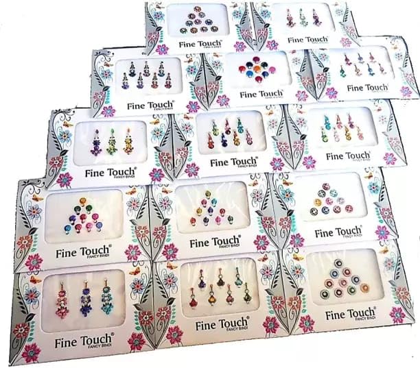 Woman & Girls Bindi Combo Pack 12 flaps stone colors Multicolor Bindis ...