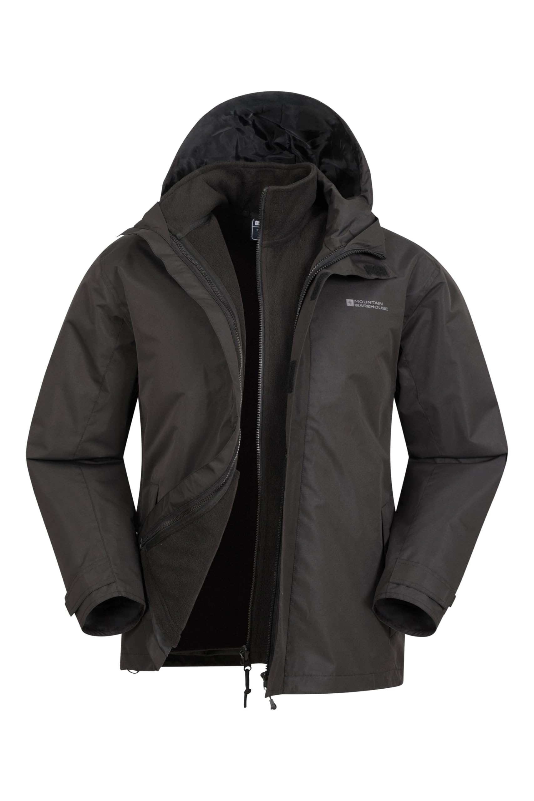 Mountain Warehouse Fell Mens 3 in 1 Water Resistant Jacket - Adjustable ...