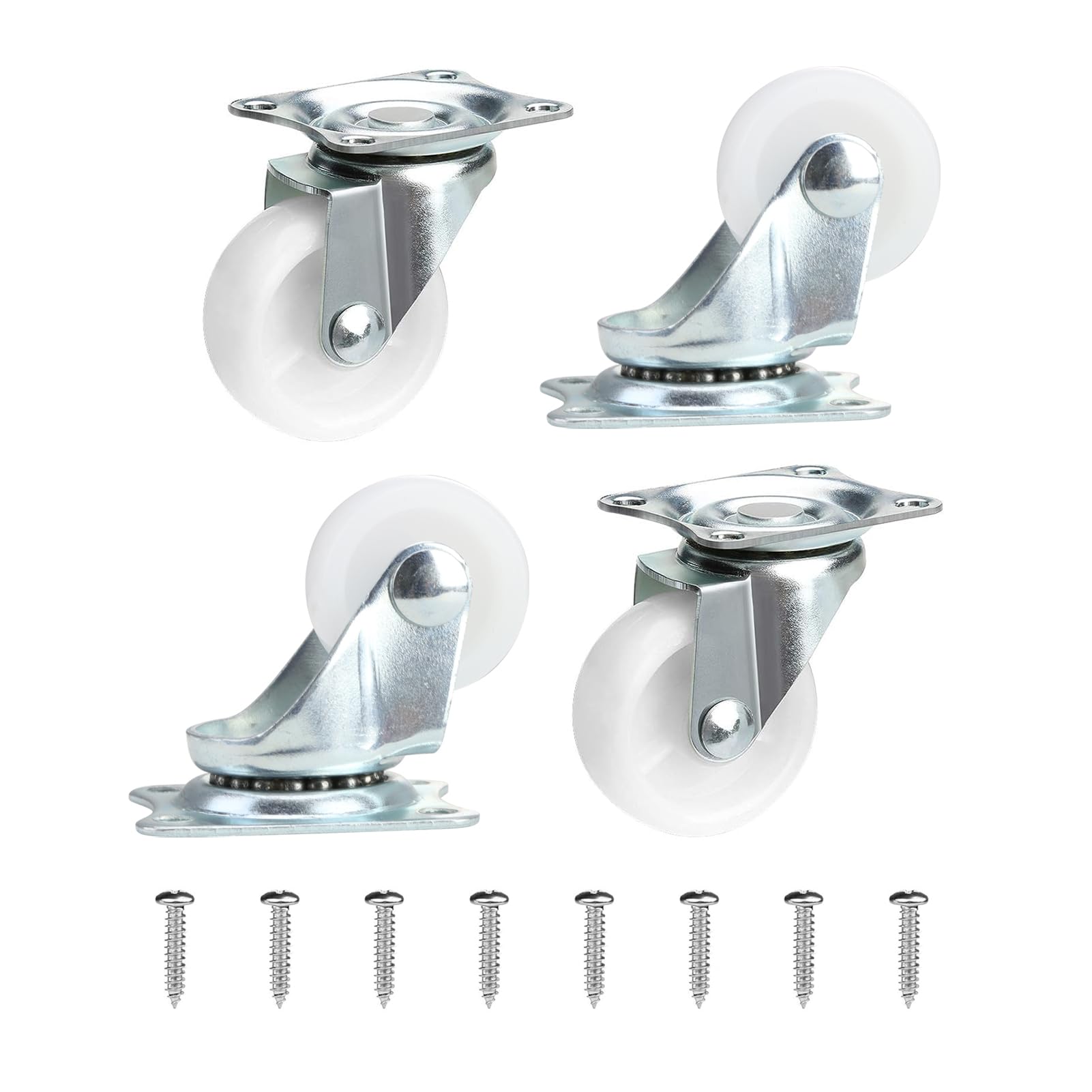 4PCS Small Swive Castor Wheels, 25mm Heavy Duty Caster Wheels Set of 4 ...