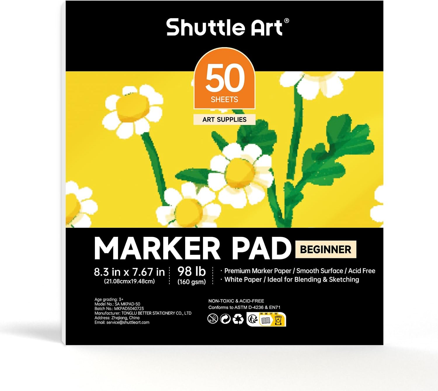 Amazon.com: Shuttle Art Marker Pad, 8.3”x7.67” Portable Square ...