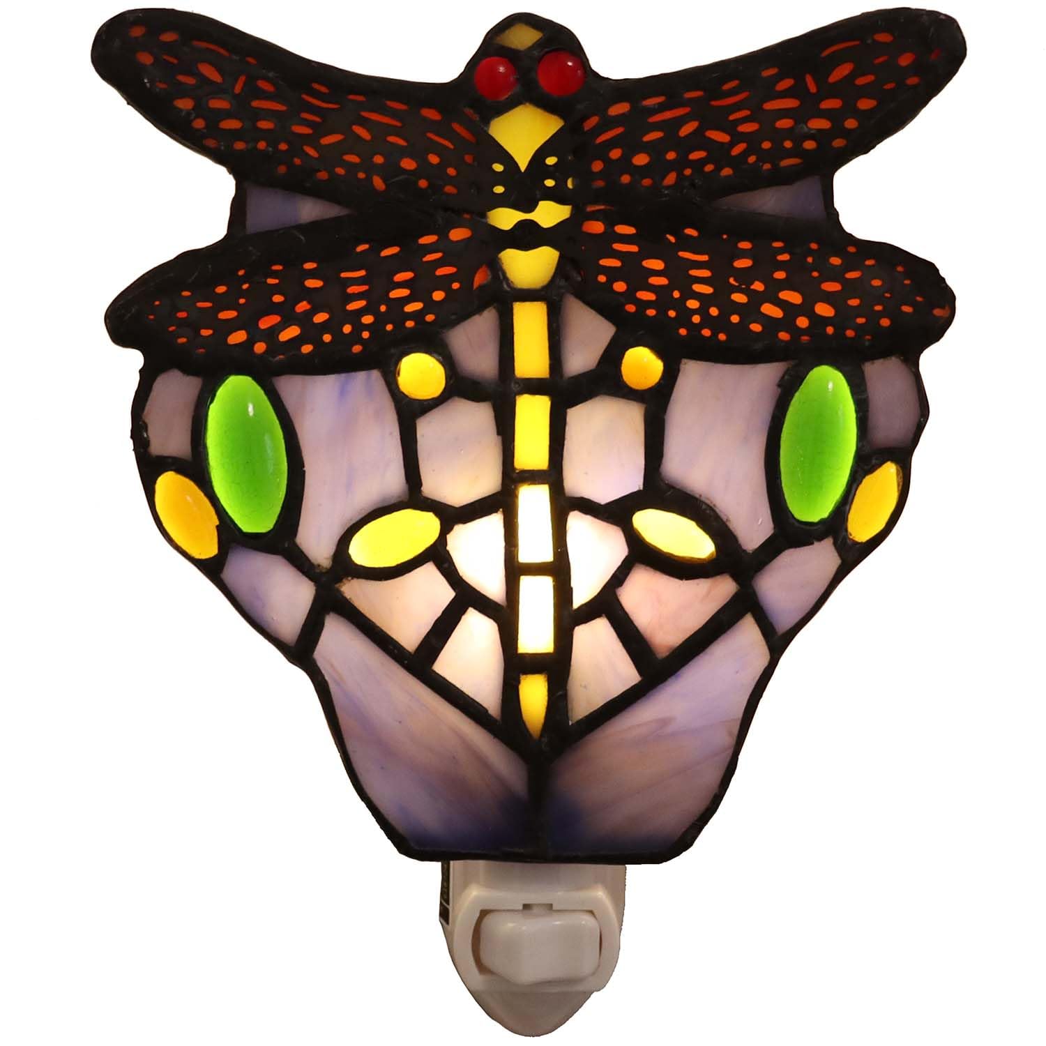 Bieye L10931 Tiffany Style Stained Glass Dragonfly Wall Lamp with Plug ...