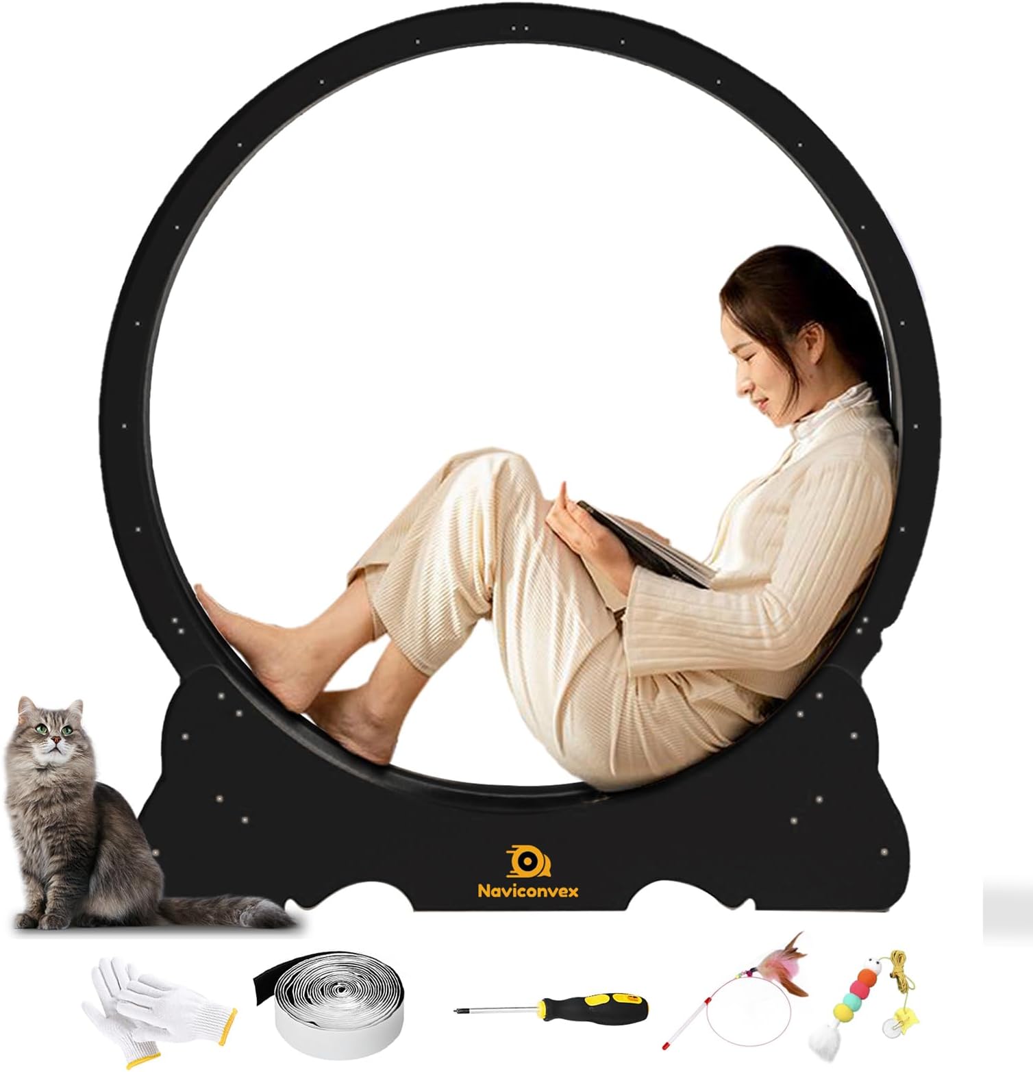 FM Feline Motion Cat Exercise Wheel - Cat Treadmill Running Machine ...