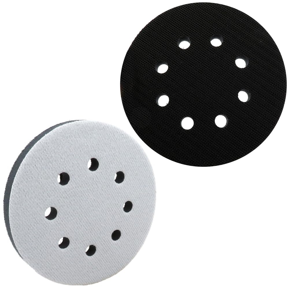 QPINGH 2 Pack 5 Inch Interface Pad, 5 Inch 8 Holes Foam Sanding Pads ...