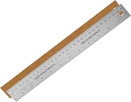 Metal Rulers with Cork Backing, 12in Stainless Steel Straight Ruler ...