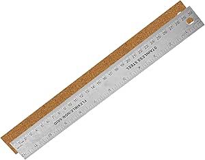 Metal Rulers with Cork Backing, 12in Stainless Steel Straight Ruler ...