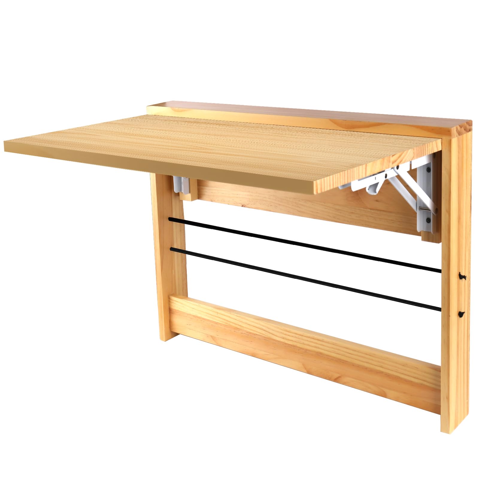 Amazon.com: OLMPYE Wall Mounted Folding Table,Wooden Mounted Desk with ...
