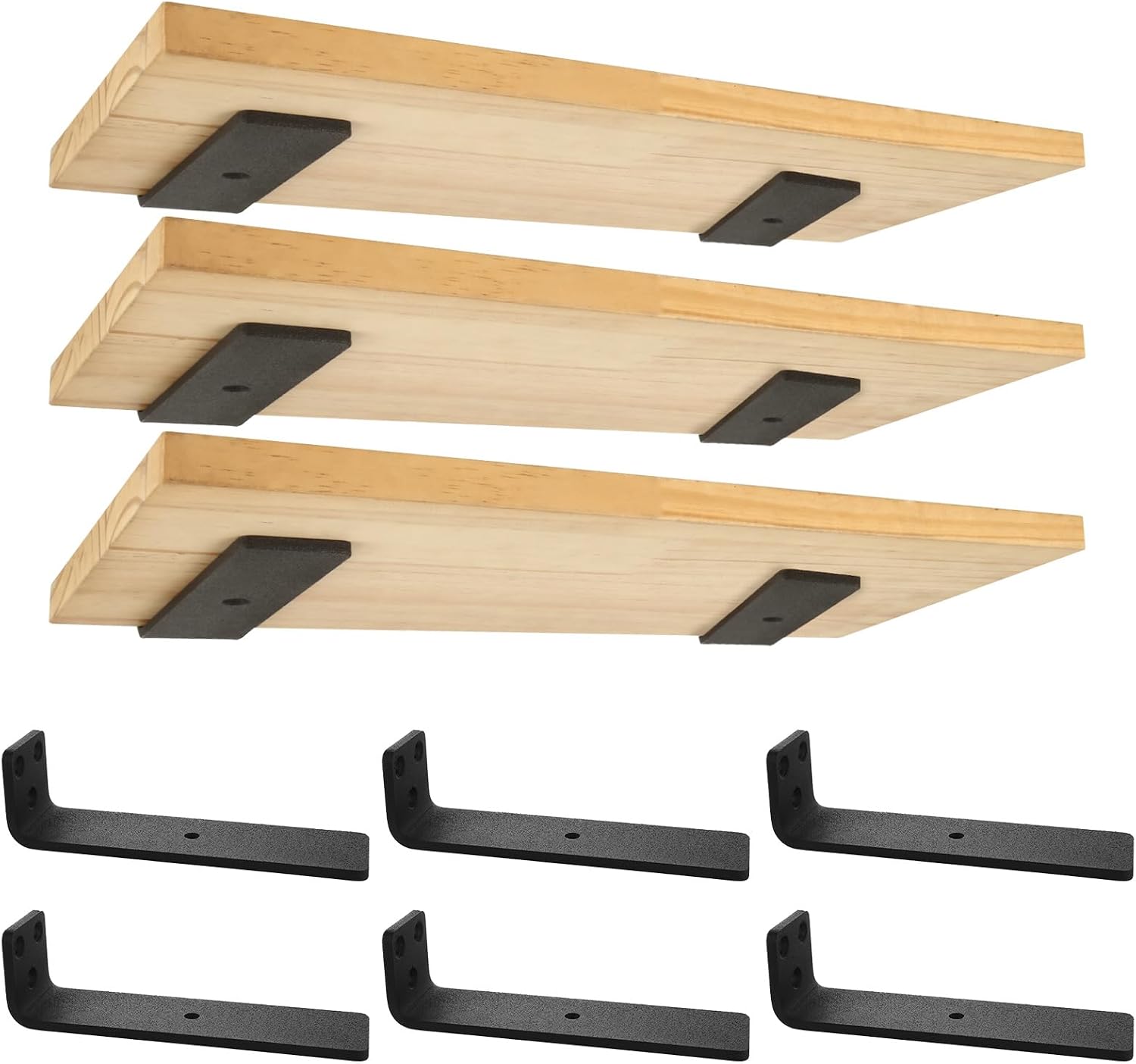 Amazon.com: CYEAH 6 Pcs Floating Shelf Brackets, 6 inch Heavy Duty ...