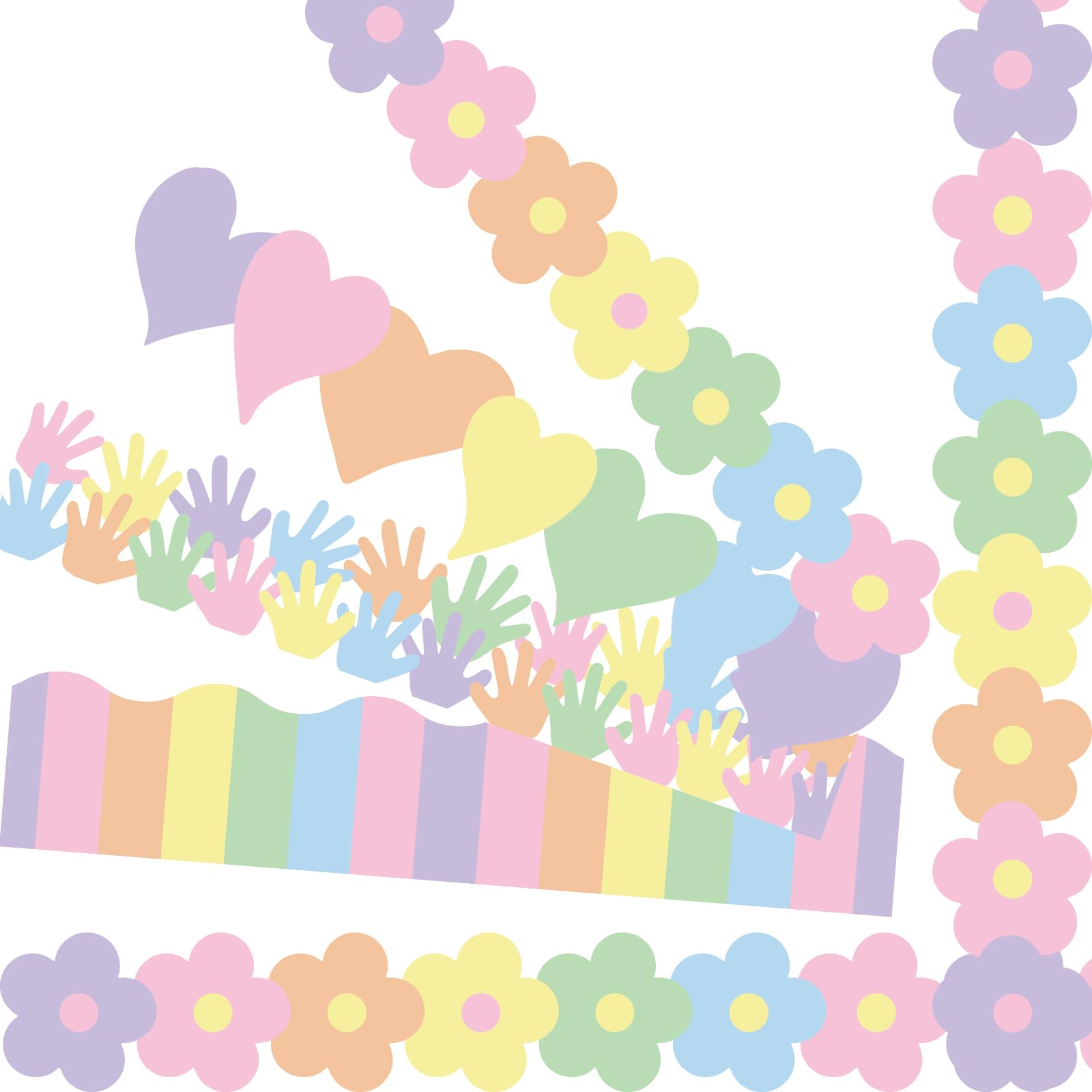 Amazon.com: 68 Ft Boho Bulletin Board Borders Retro Groovy Classroom ...