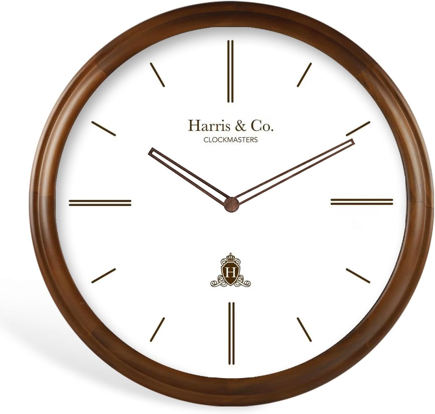 Buy HARRIS & CO. CLOCKMASTERS Luxury Wooden Minimalist Design, Silent ...