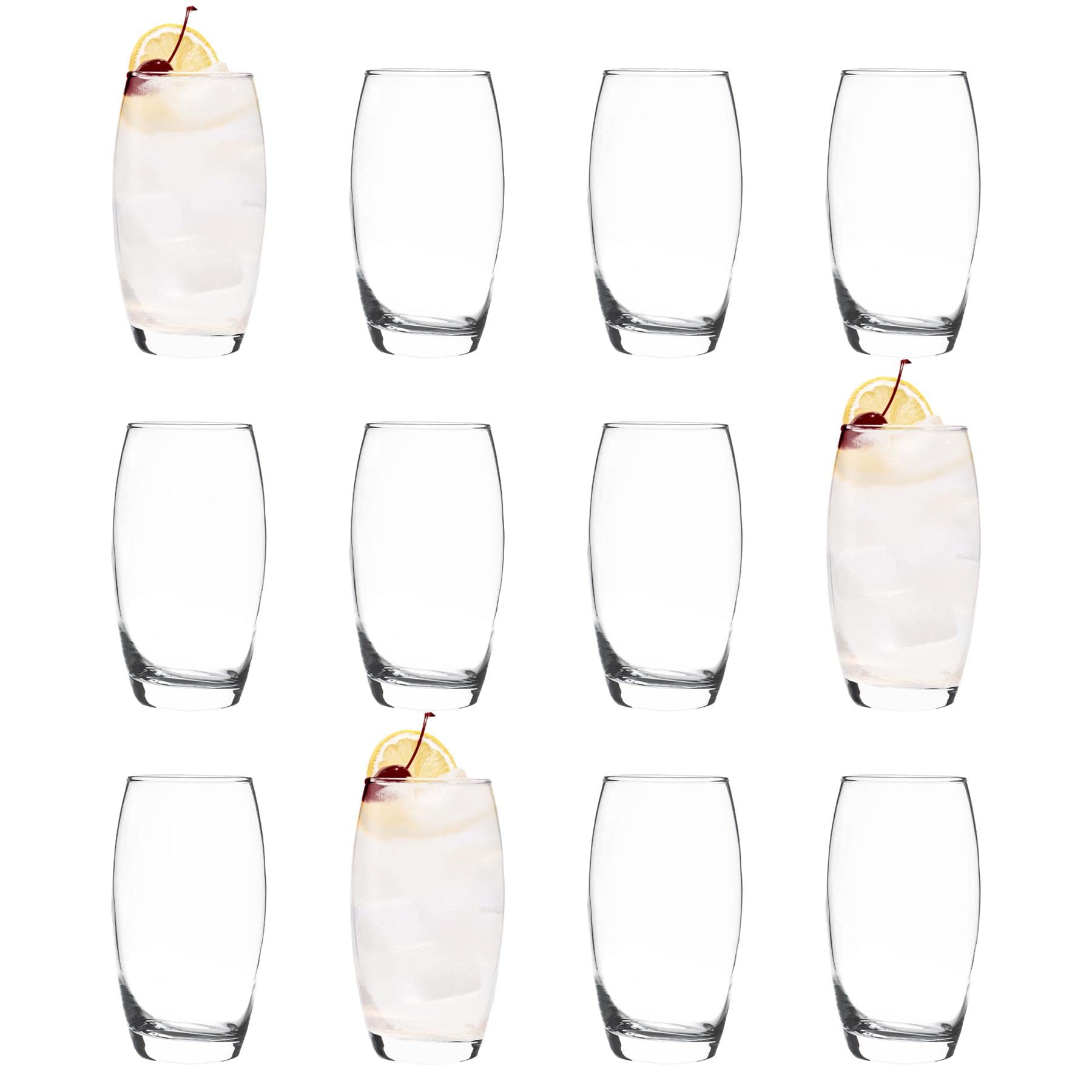 LAV 12x Clear 510ml Empire Highball Glasses - Tall Hi Ball Glass Water ...