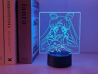 Sailor Moon Tsukino Usagi LED 3D Anime Night Light Bedroom Decoration ...