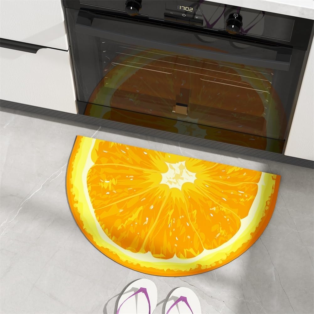 Amazon.com: Orange Slice Shaped Kitchen Mat, Thick Heavy Rubber Doormat ...