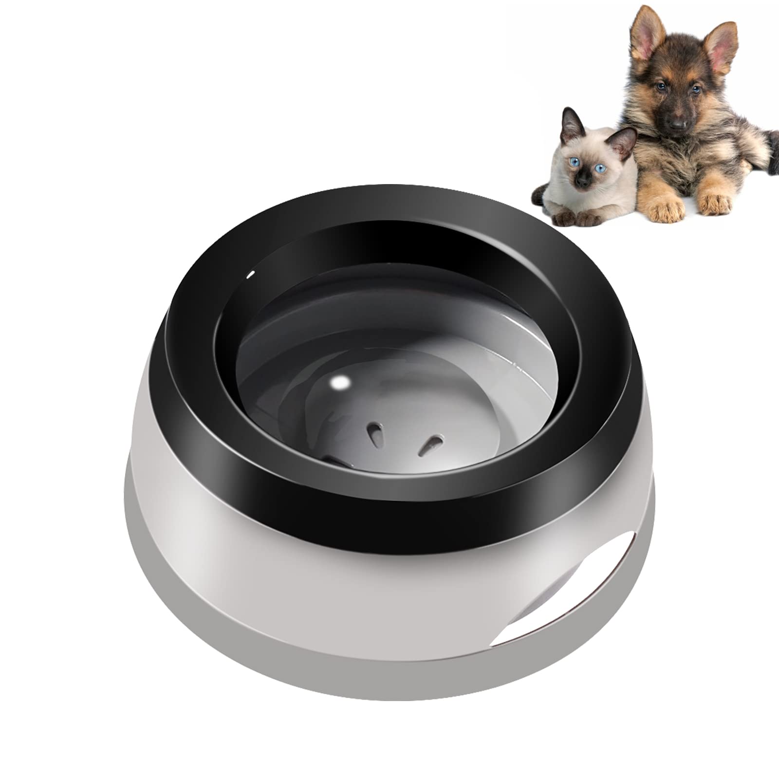 Pet Floating Water Bowl, Anti-Overflow Slow Drinking Dog Bowl, Non Slip ...