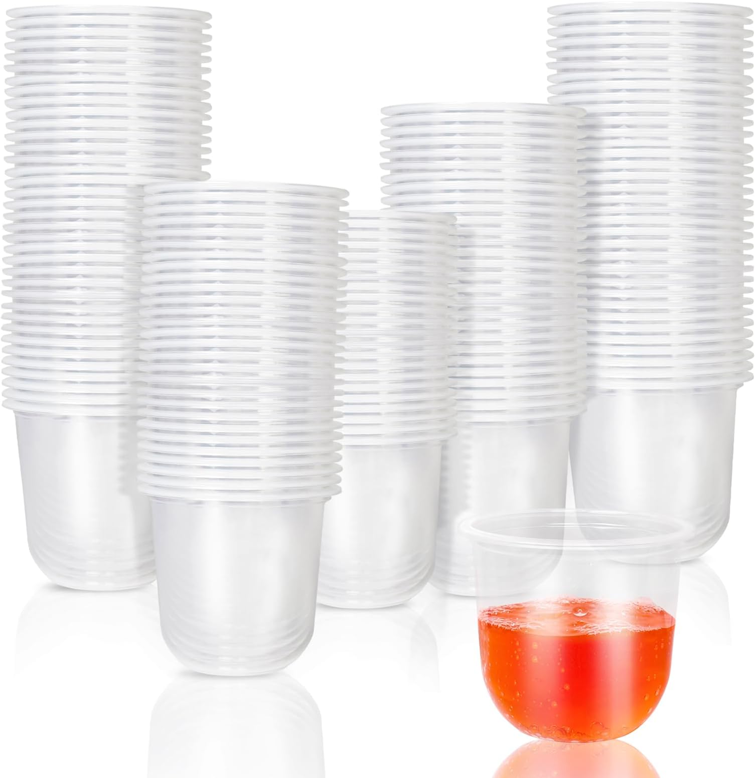 Amazon.com: BUWUSMU 100 Pcs Disposable Stemless Glasses Plastic Cups ...