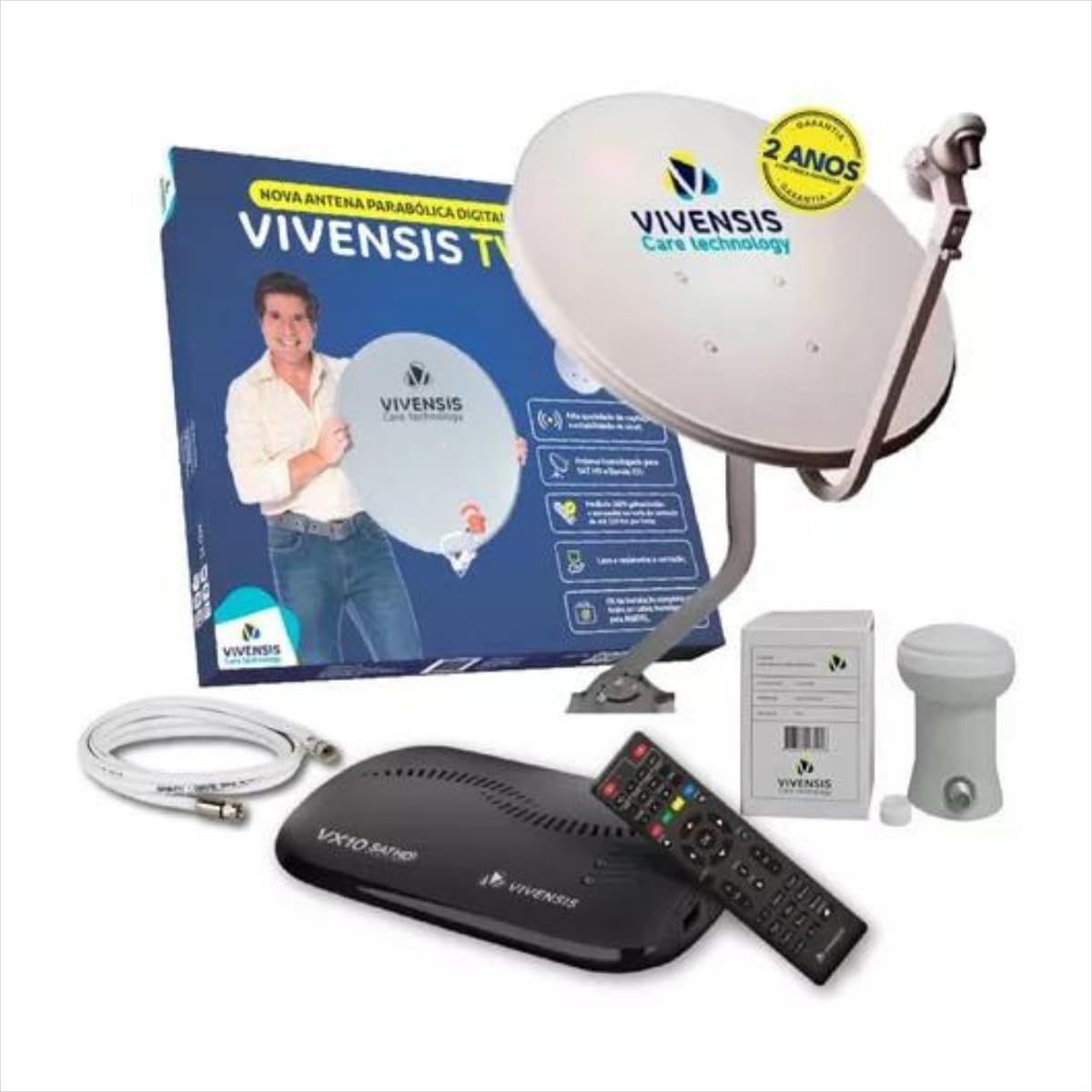 Receptor Digital Vivensis TV, Full HD Smart via Satélite VX10, Preto Bivolt | Amazon.com.br