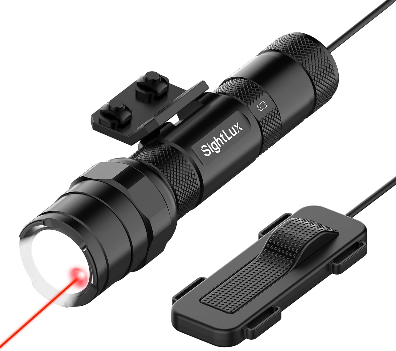 Amazon.com: Flashlight Laser Combo for Rifle - 1250 Lumens Tactical ...