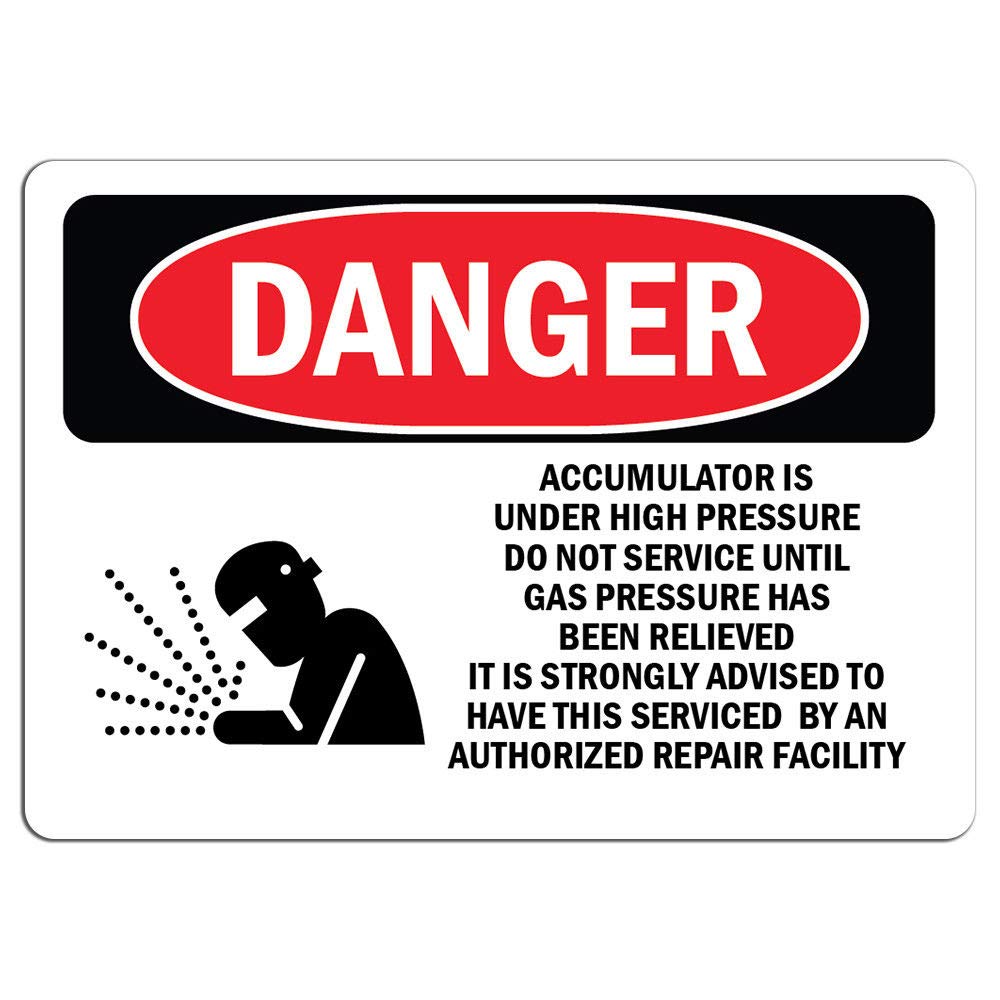 Amazon.com : Danger Sign - Accumulator is Under High Pressure | Label ...