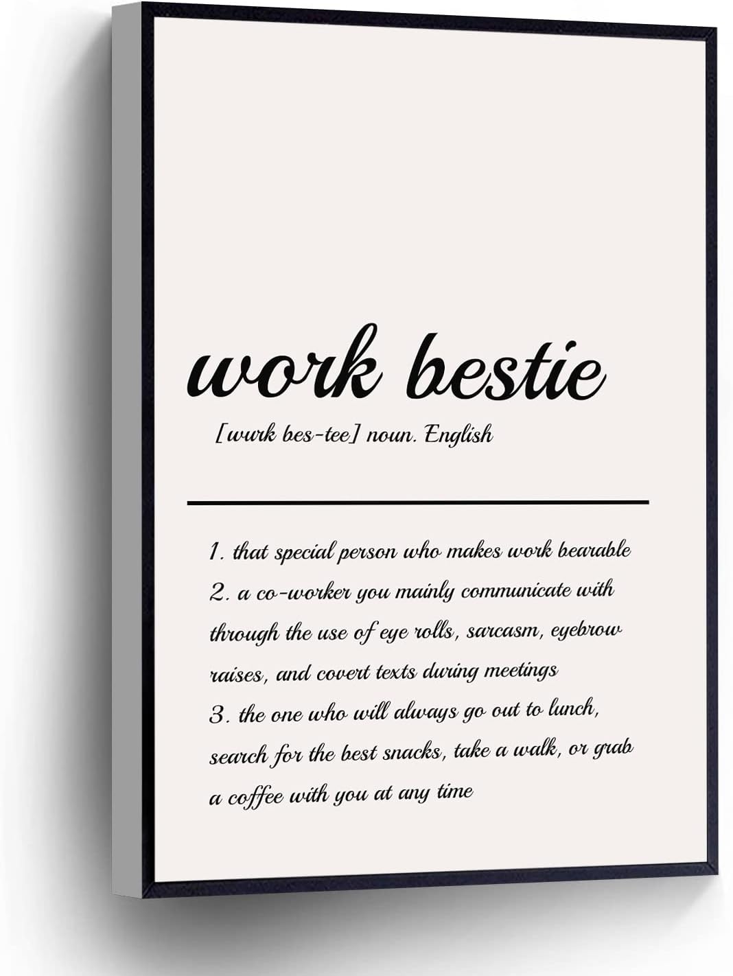 Amazon.com: Work Bestie Definition Canvas Print Work Friend Wall Art ...