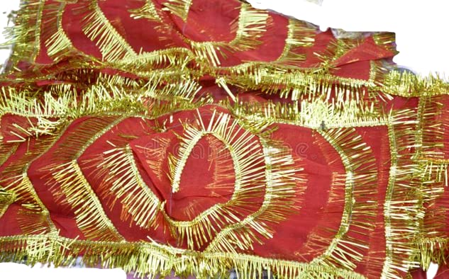 MATA Ki Chunni for All Goddess Piece Chunni with Golden Embroidery Lace ...