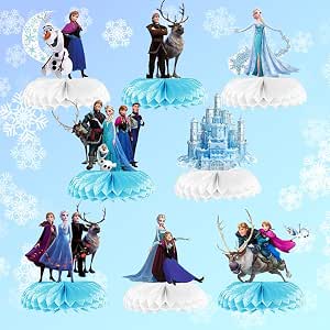 Amazon.com: 8Pcs Winter Ice Princess Honeycomb Centerpiece Princess ...