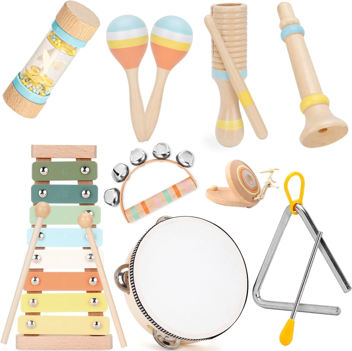 Amazon.com: Blivorra Baby Musical Instruments Set Wooden Montessori ...