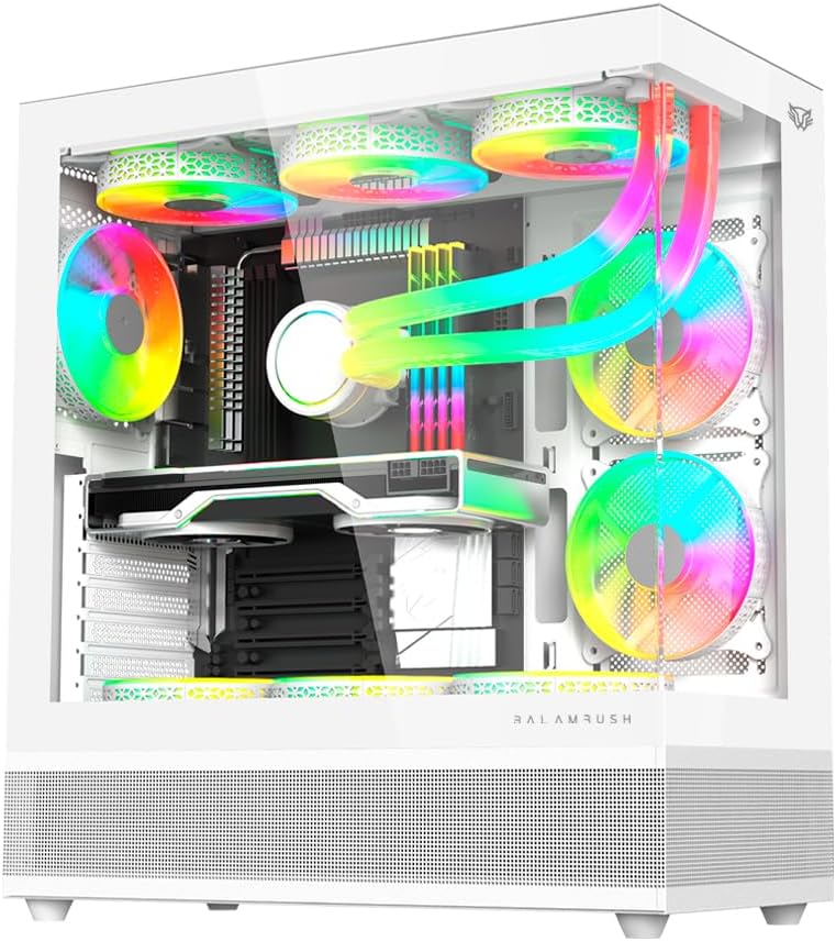 Balam Rush Gabinete Gamer Tank Master 9600 TB ATX 4 Fan USB-C (Blanco ...