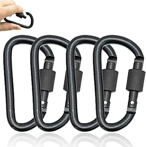 4pcs Locking Carabiner,Clips, Key Clip,D-Ring Carabiners with Screw ...