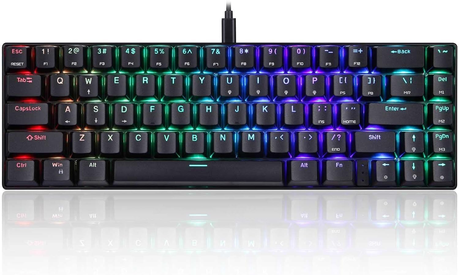 Amazon.com: MOTOSPEED Mechanical Keyboard CK67 Black, Wired - Red ...