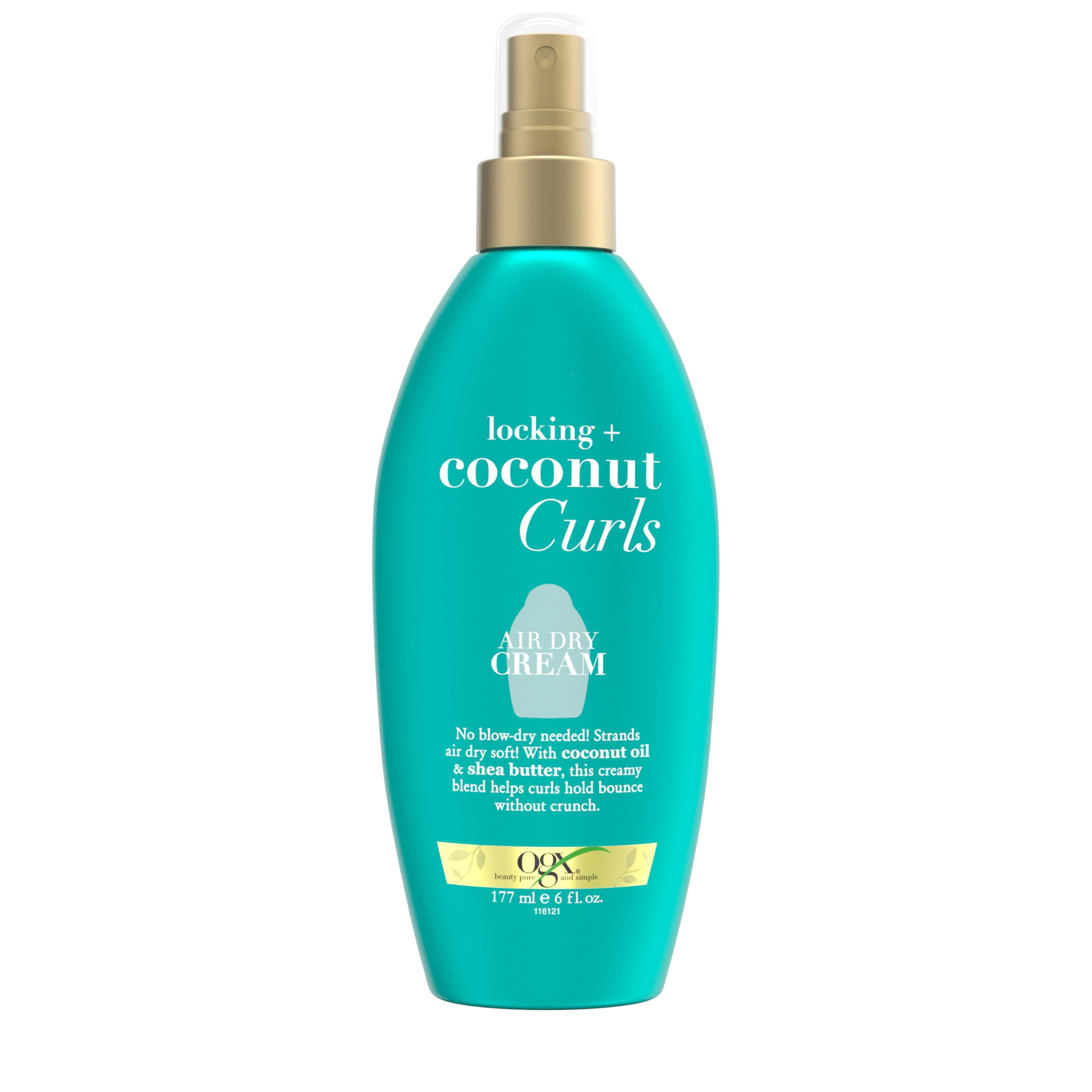 Amazon.com: OGX Locking + Coconut Curls Air Dry Cream, No Parabens, 6 ...