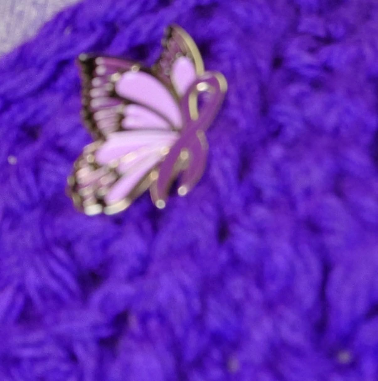 Amazon.com: Ficsowy Enamel Pins Purple Ribbon Awareness Butterfly Pin ...