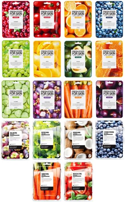 Amazon.com : FARMSKIN Superfood Salad Sheet Face Mask Set Long Lasting ...