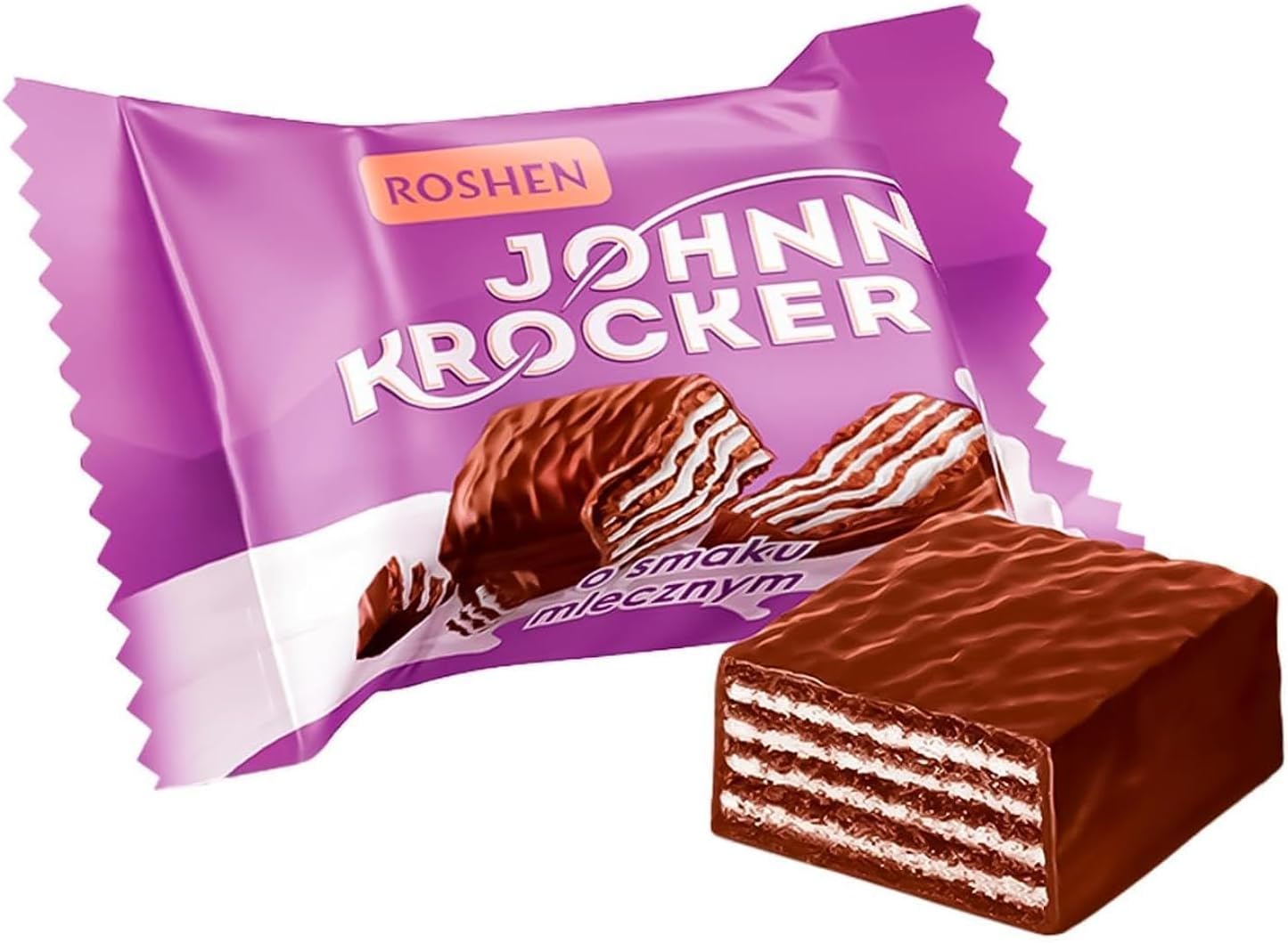 Roshen JOHNNY KROCKER MILK WAFERS WITH MILKY CREAM IN CHOCOLATE 1kg ...