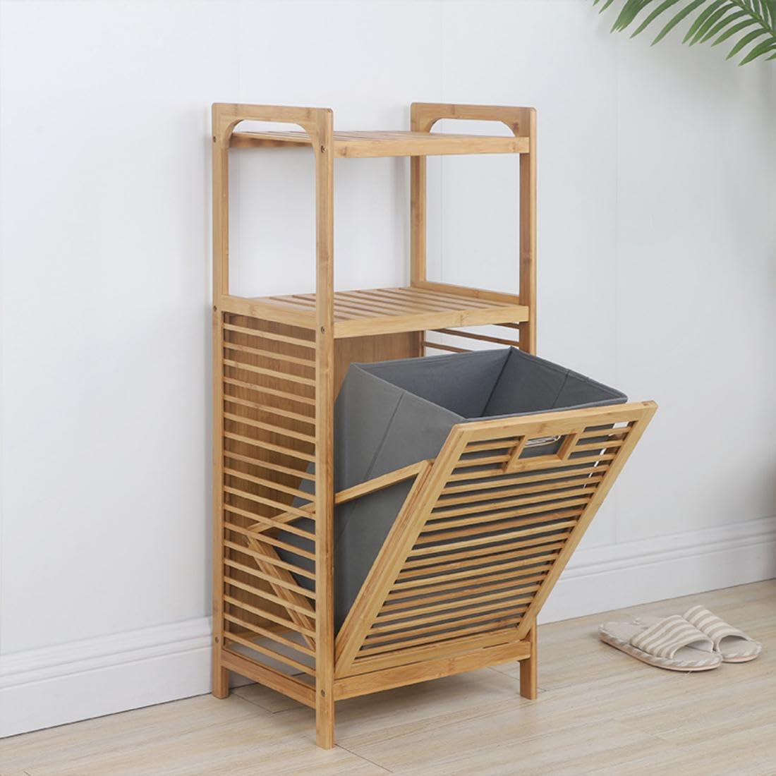 Amazon.com: HOLMZCED Tilt Out Laundry Hamper with Slatted Door, Pull ...