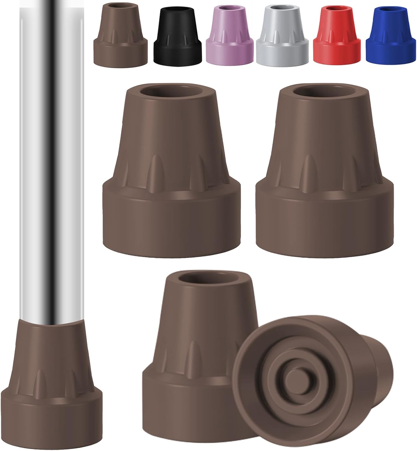 Amazon.com: 4 Pack Replacement Rubber Cane Tips 3/4 Inch Heavy Duty ...