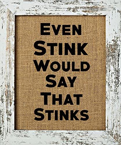Amazon.com: Burlap Bay Funny Farmhouse Bathroom Decor | Even Stink ...