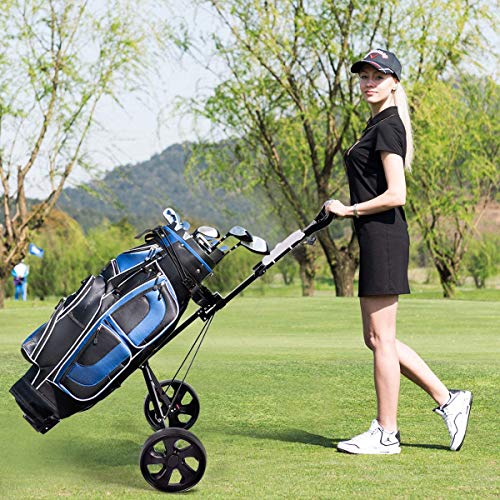 Folding Golf Push Cart with Foot Brake & 2 Wheels