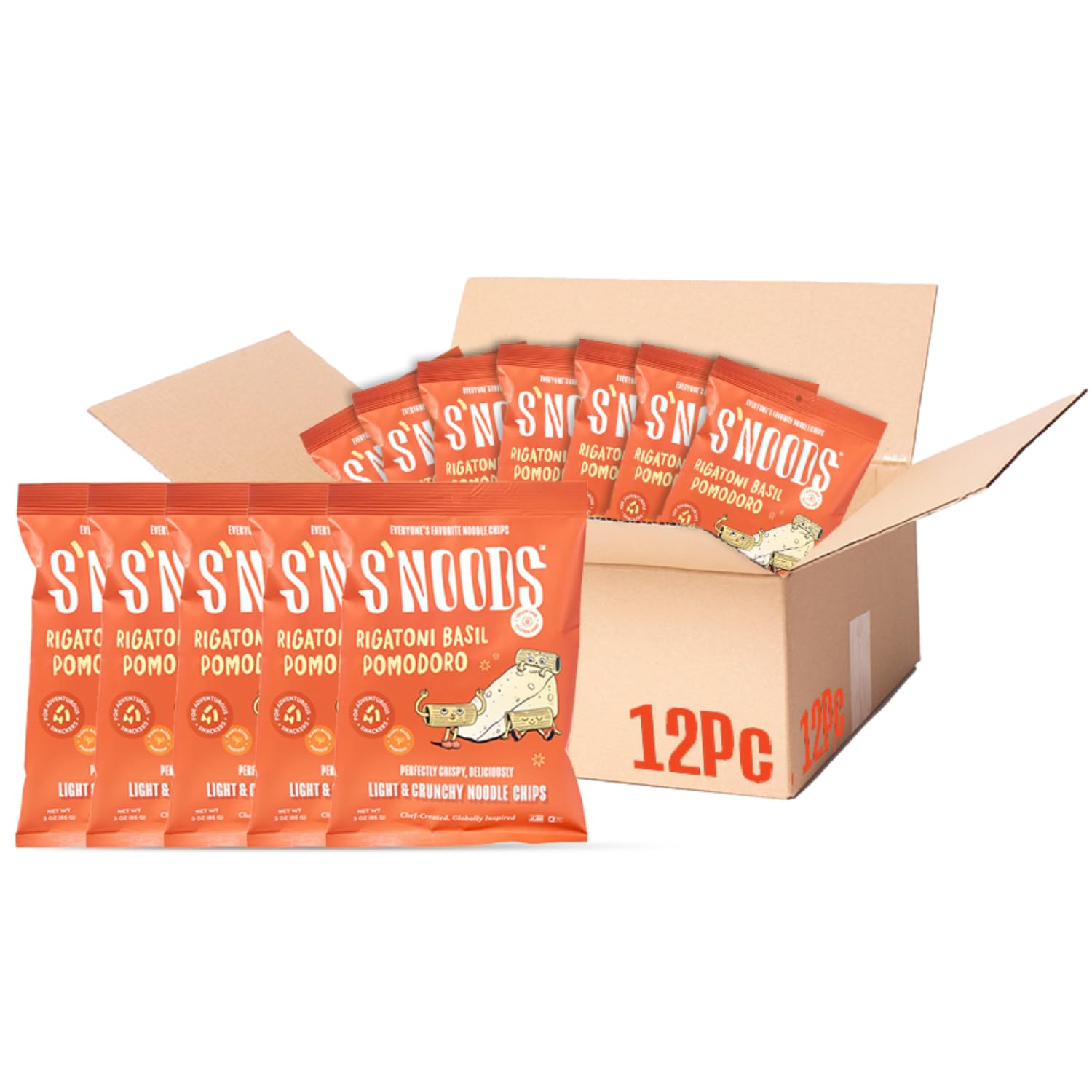 Amazon.com: S’NOODS Rigatoni Basil Pomodoro Chips - Light & Crunchy ...