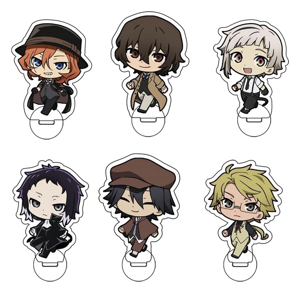 Amazon.com: QAHEART Nakahara Chuuya Figure Acrylic Stand 6PCS Set Anime ...