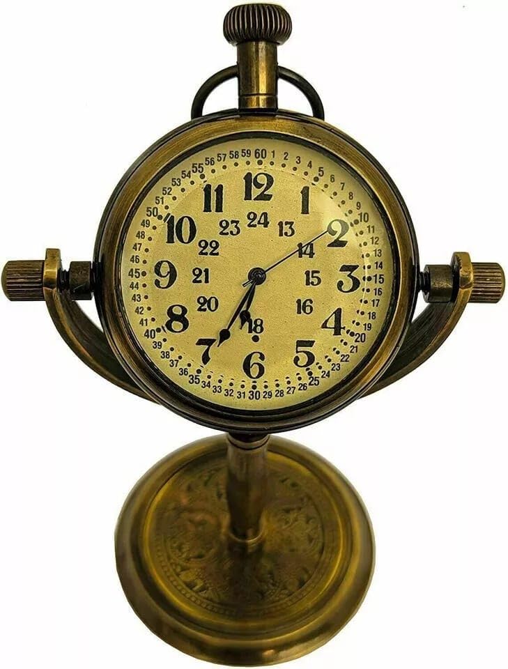 Amazon.com: Clock Desk Vintage Table Top Antique Tabletop Brass ...