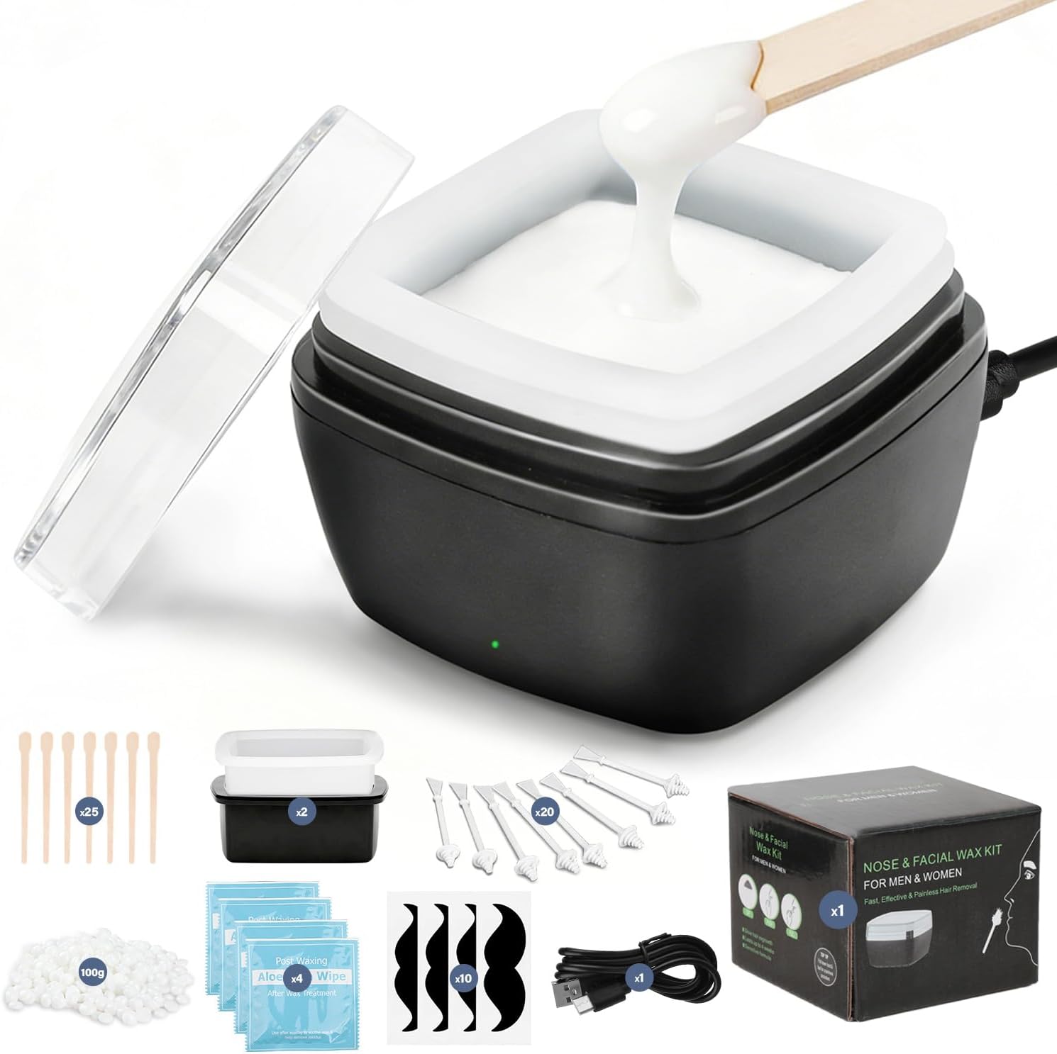 Nose Wax Kit Men Nose Ear Hair Waxing Kit 100g | Desertcart INDIA