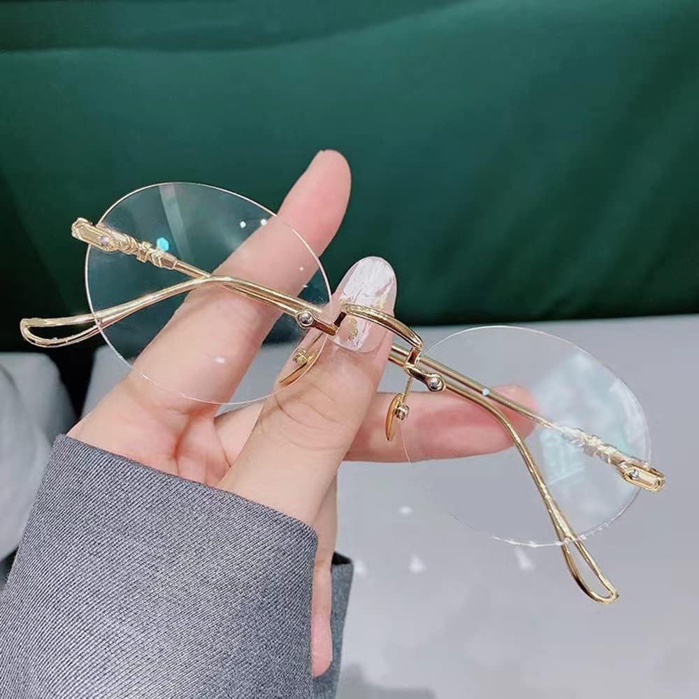 Amazon.com: JWW Rimless Reading Glasses Blue Light Blocking Readers ...