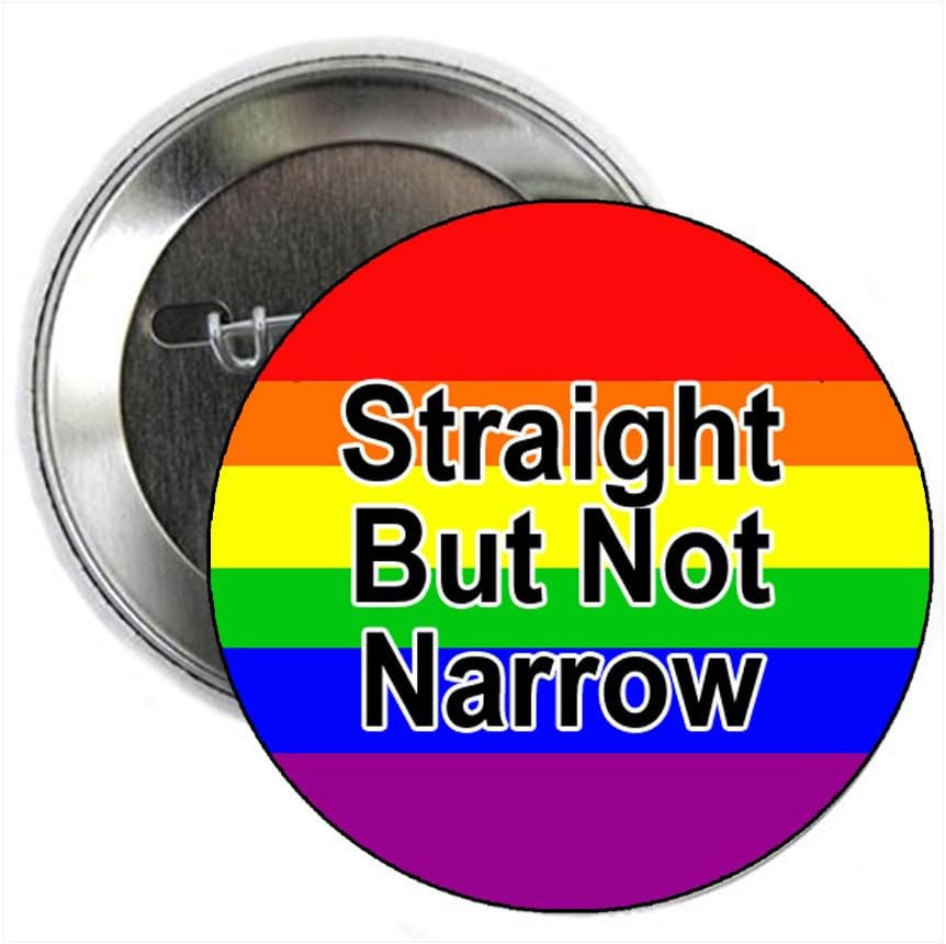 Amazon.com: LGBT Straight but not Narrow Pinback Button Pin 1.25 ...