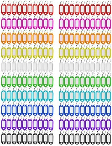 110 Pack Plastic Key Tags Keychain Tags, Assorted Color ID Label Tags ...