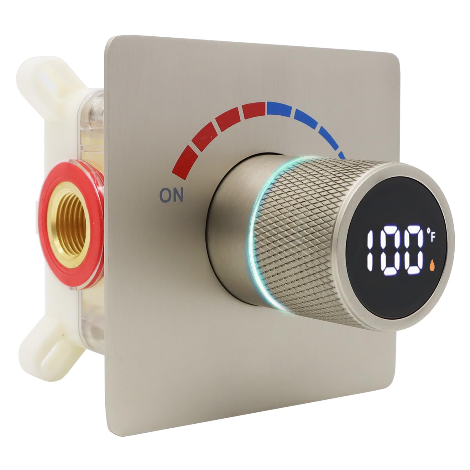 Backnets Shower Valve with Digital Temperature Display, Solid Brass ...