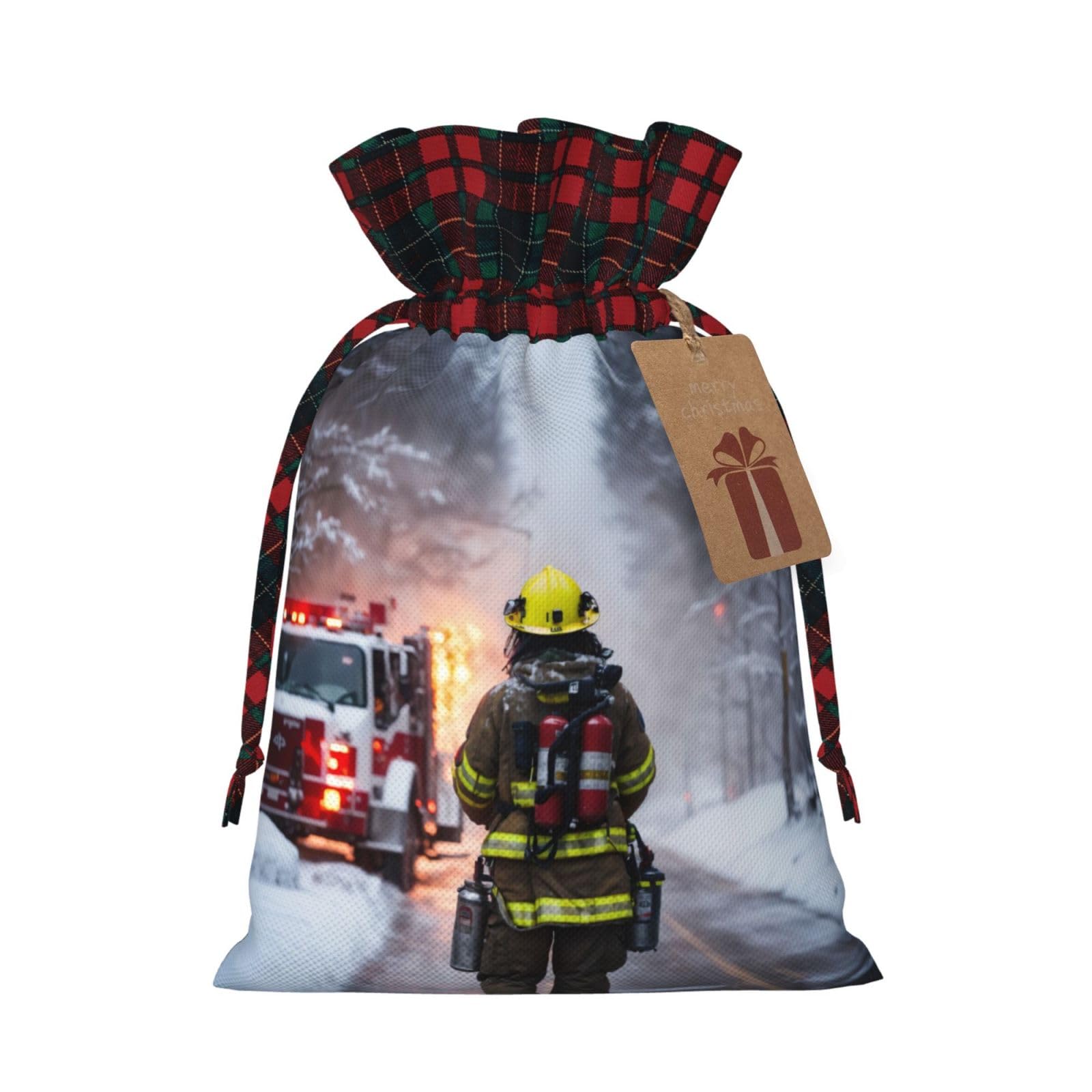 Amazon.com | SHCBMDP Firefighter Fireman Flame Print Drawstring Bags ...