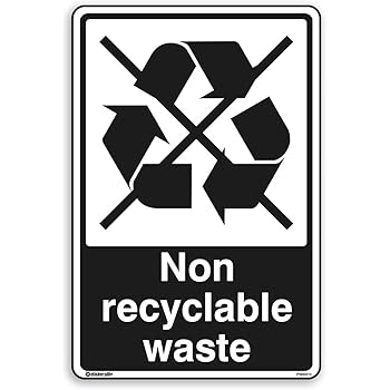 General Waste - Recycling Sign - Self Adhesive Sticker (A4-210mm x ...